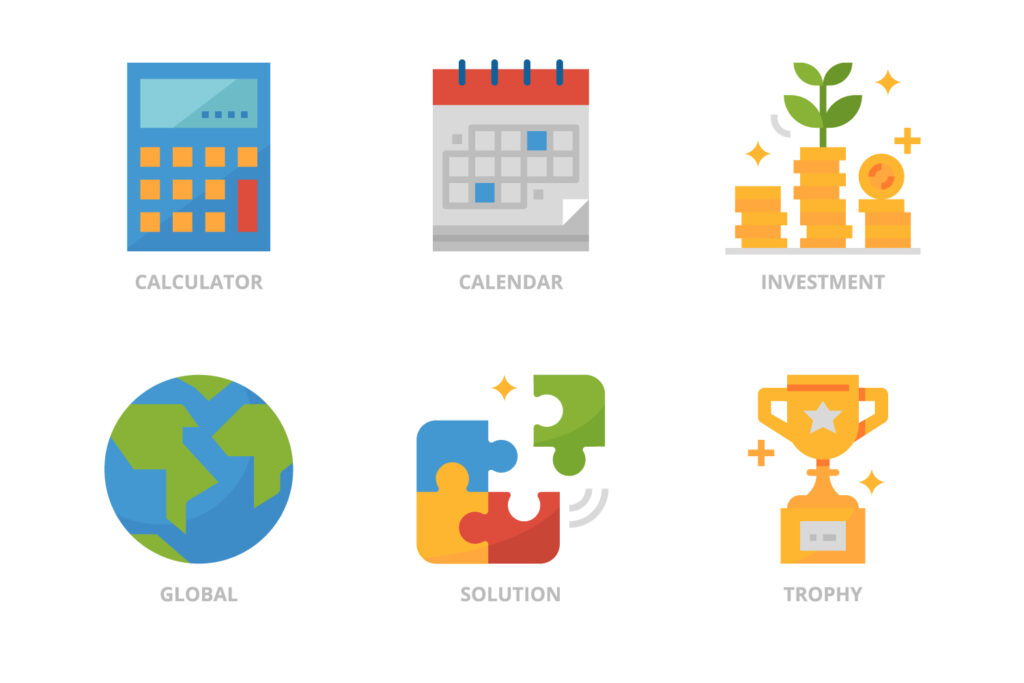 36 Business Icons Set x 4 Styles - MasterBundles
