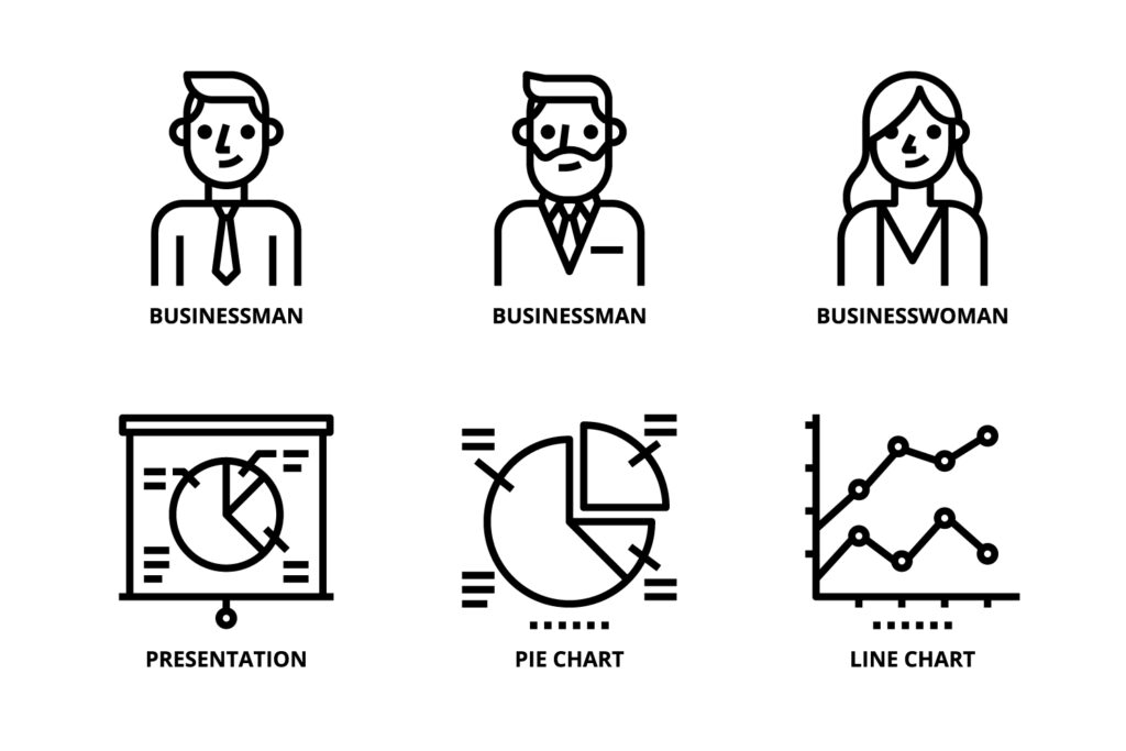 36 Business Icons Set x 4 Styles - MasterBundles