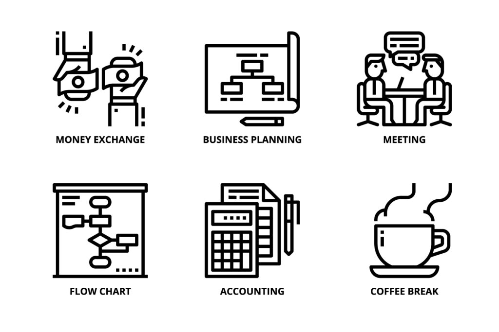 36 Business Icons Set x 4 Styles - MasterBundles