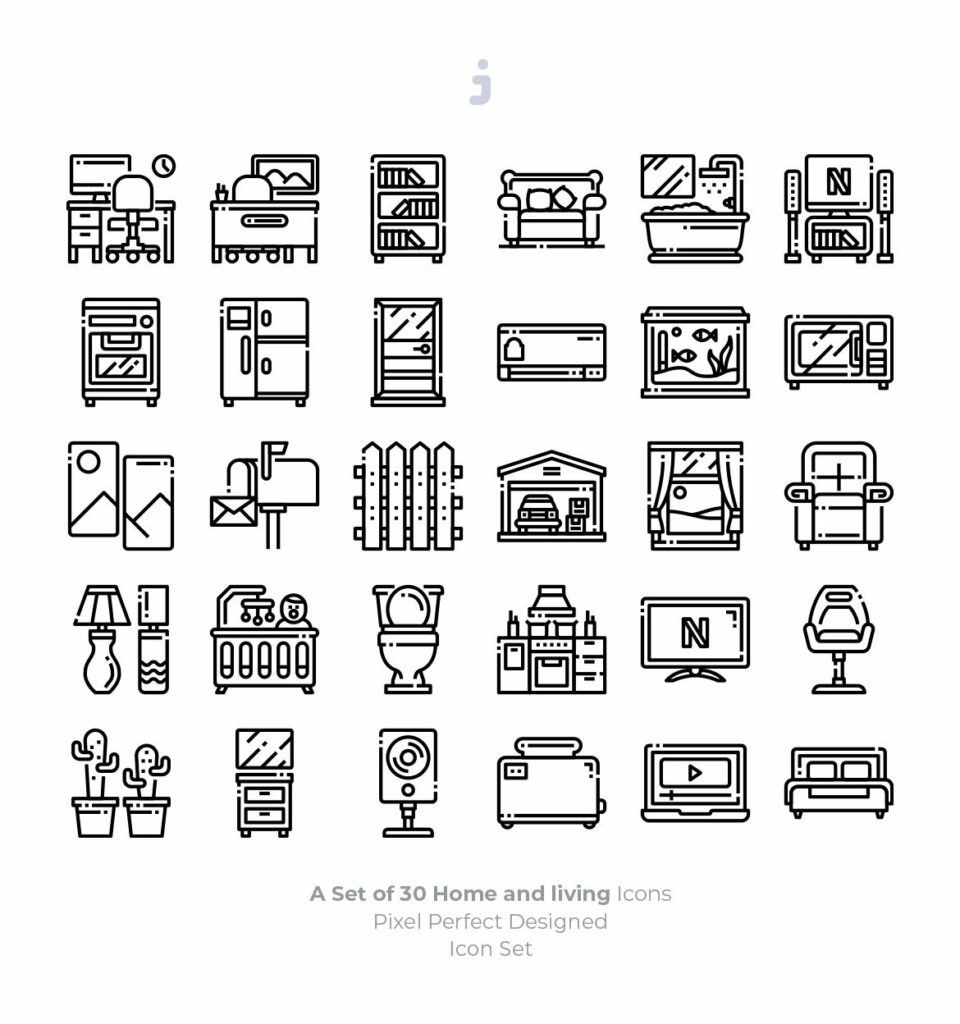 30 Furniture icon set – MasterBundles