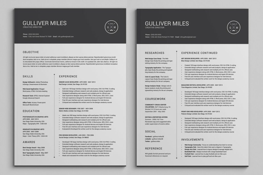 2 Pages Resume CV | Extended Pack – MasterBundles