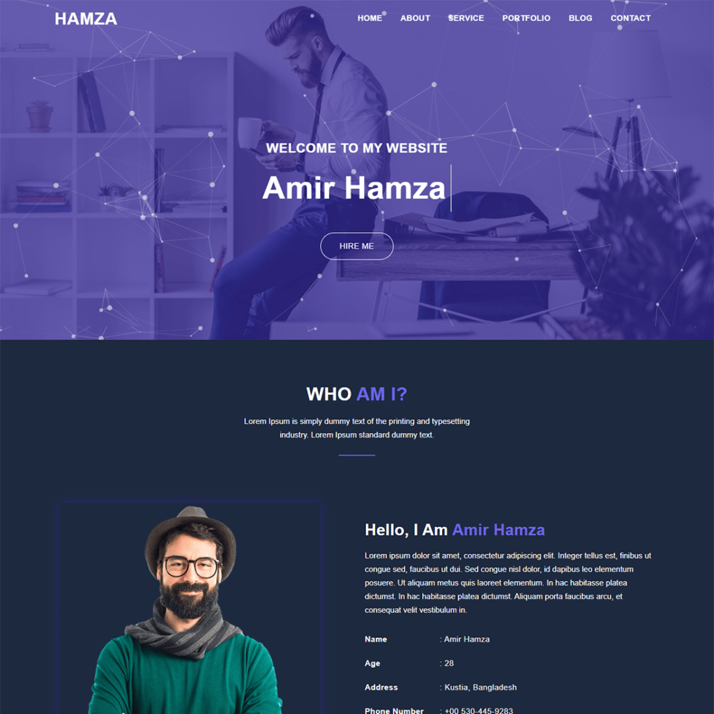 Personal Website Portfolio HTML Template - MasterBundles