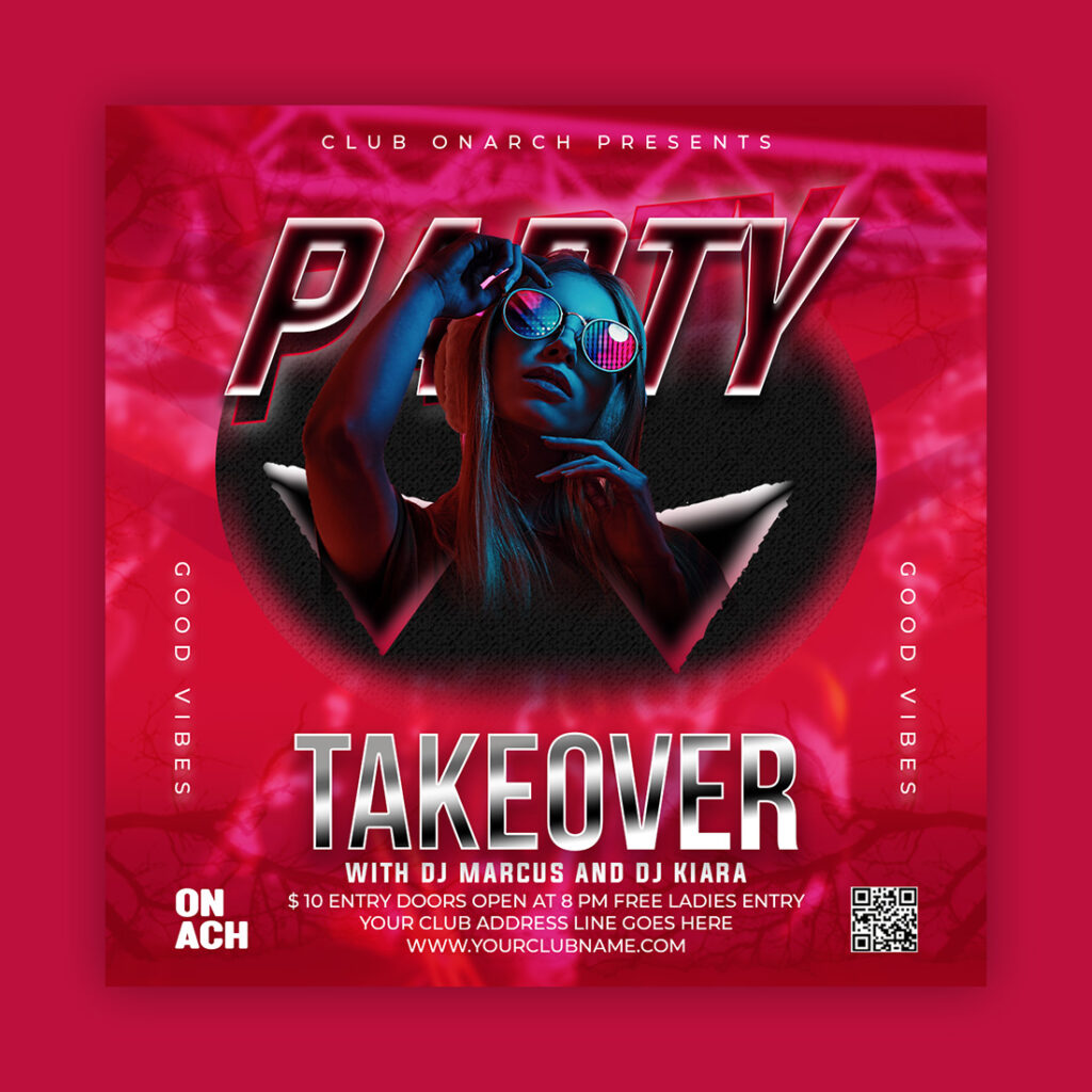 DJ Party Flyer Photoshop Template psd - MasterBundles
