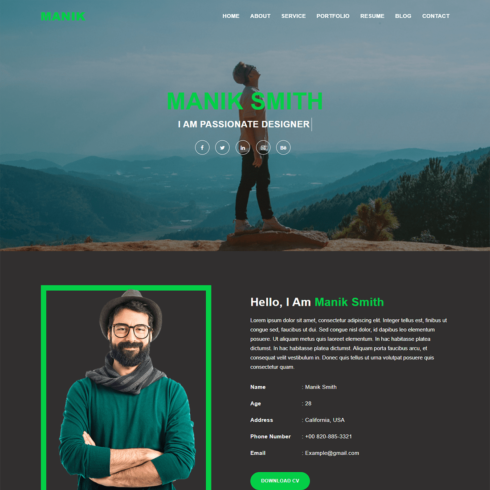 Portfolio Website HTML Template - MasterBundles
