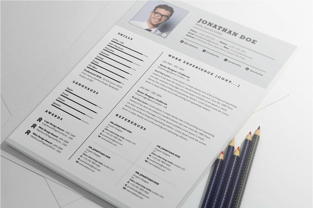 Professional two page resume set – MasterBundles