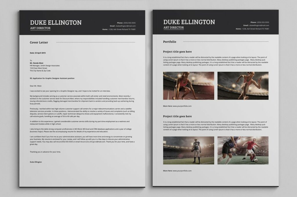 Two Pages Classic Resume CV Template – MasterBundles