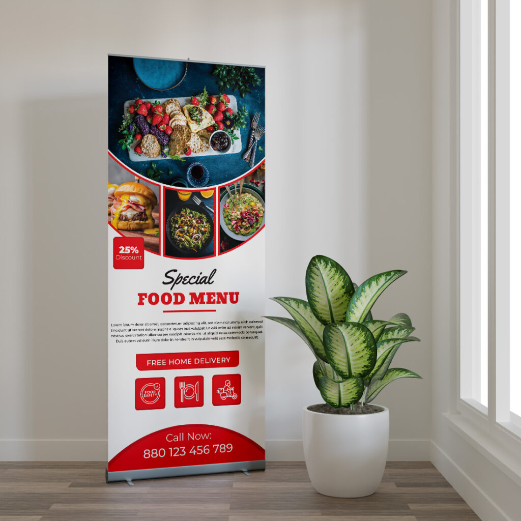 Special food Roll-Up banner Template Design - MasterBundles