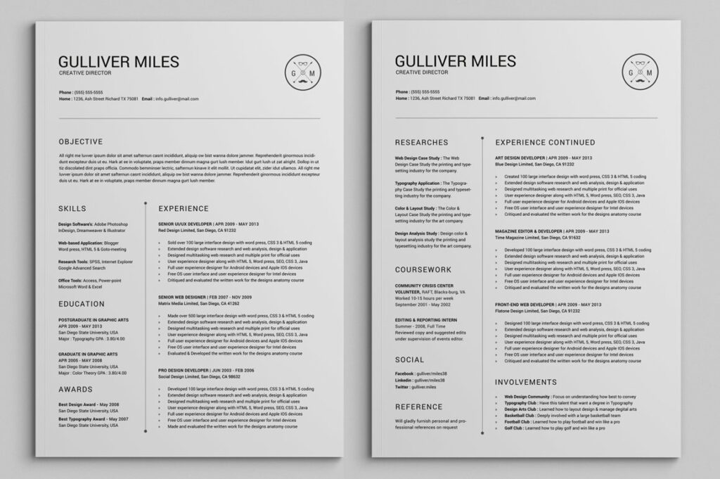 2 Pages Resume CV | Extended Pack – MasterBundles