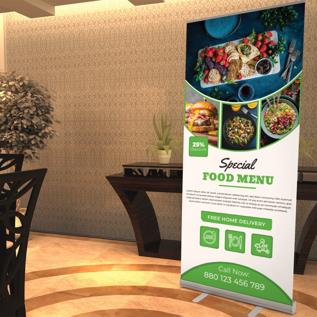 Special food Roll-Up banner Template Design - MasterBundles