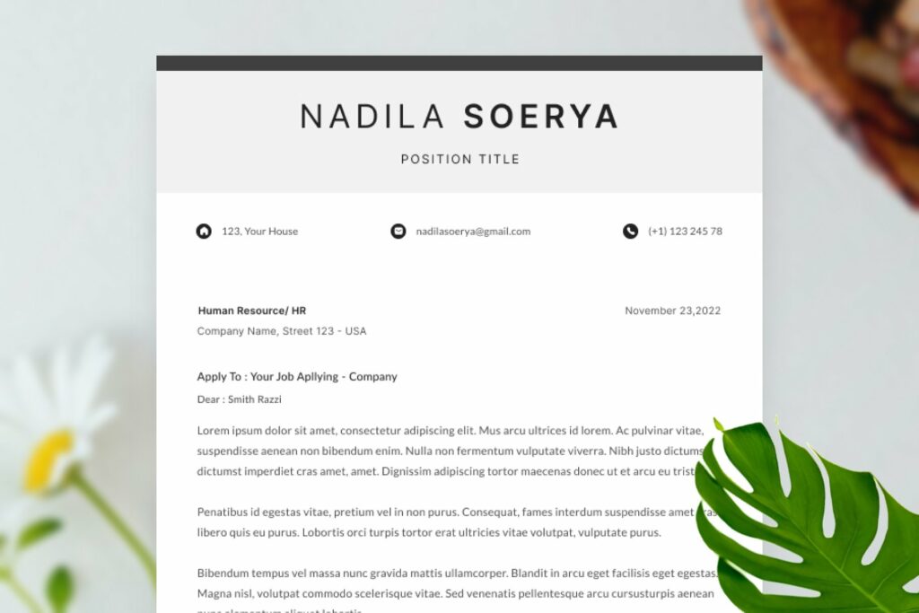 Cv/Resume & Cover Later Minimalist – MasterBundles