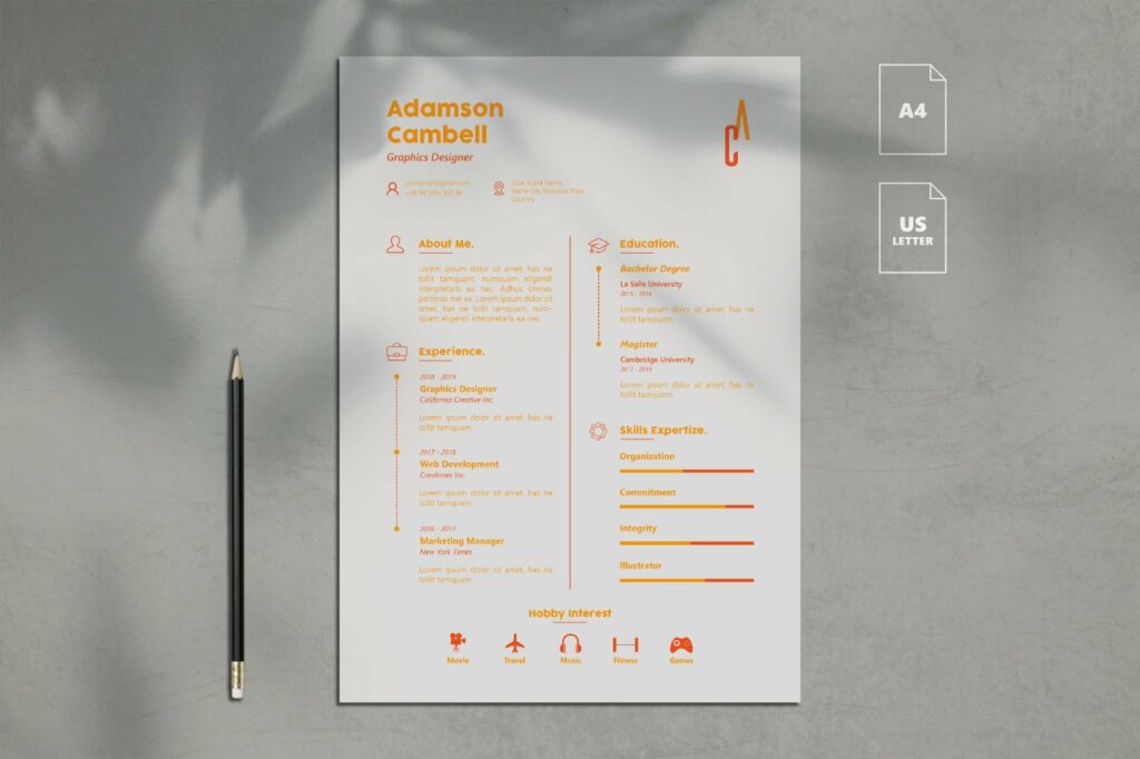 Minimalist Resume Template Vol. 6 – MasterBundles