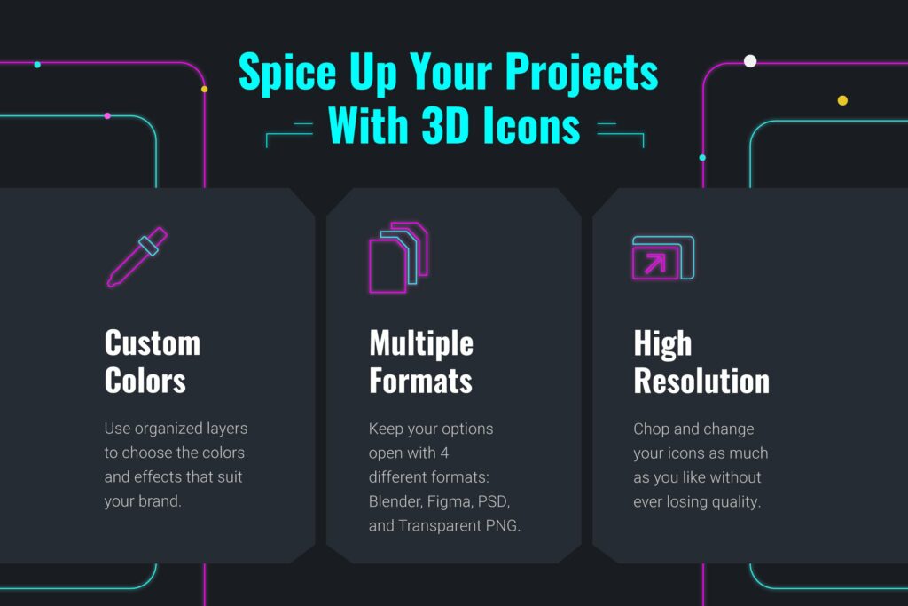 Cyberpunk Dystopia 3D Icon Set – MasterBundles