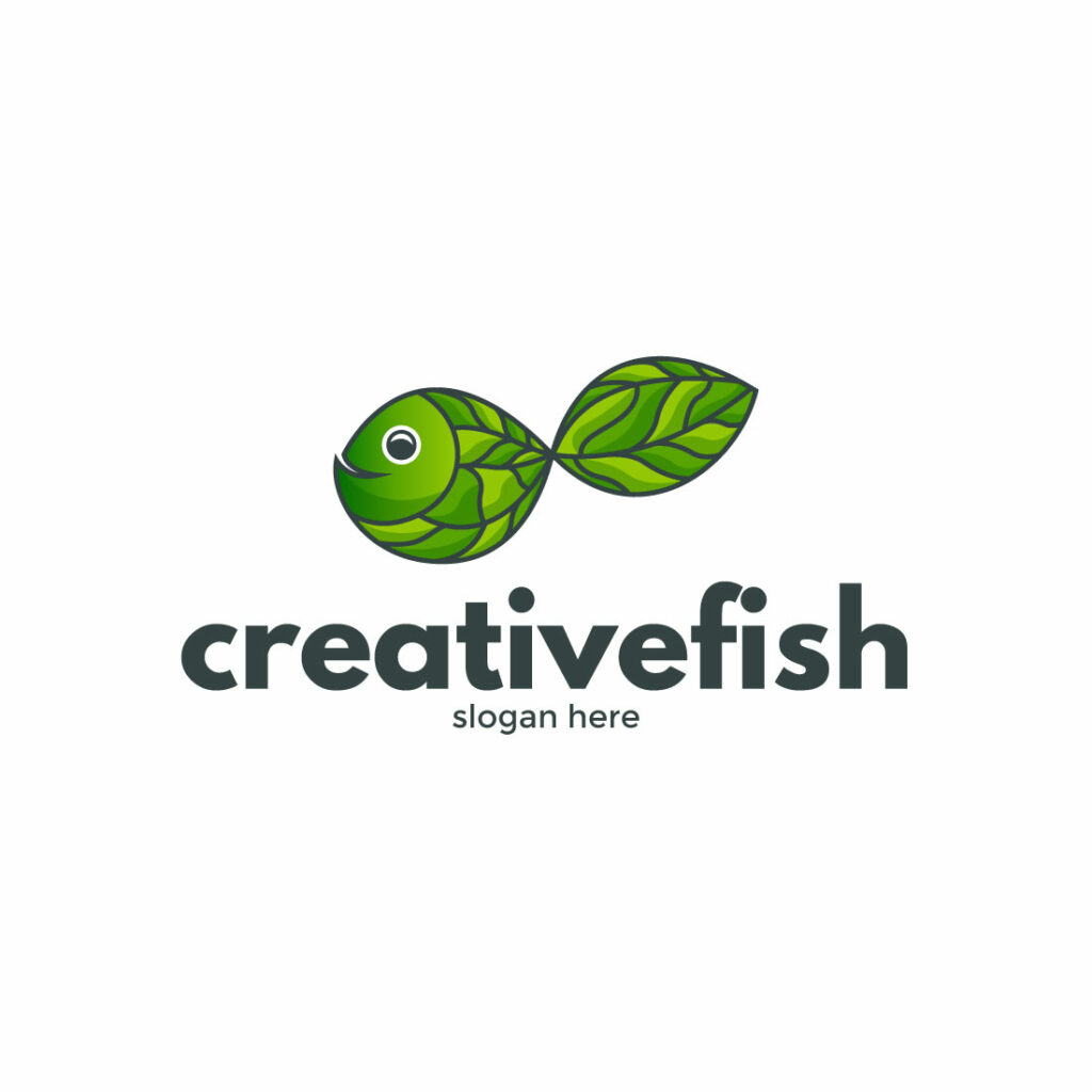 Fish With Leaf Logo Design - MasterBundles