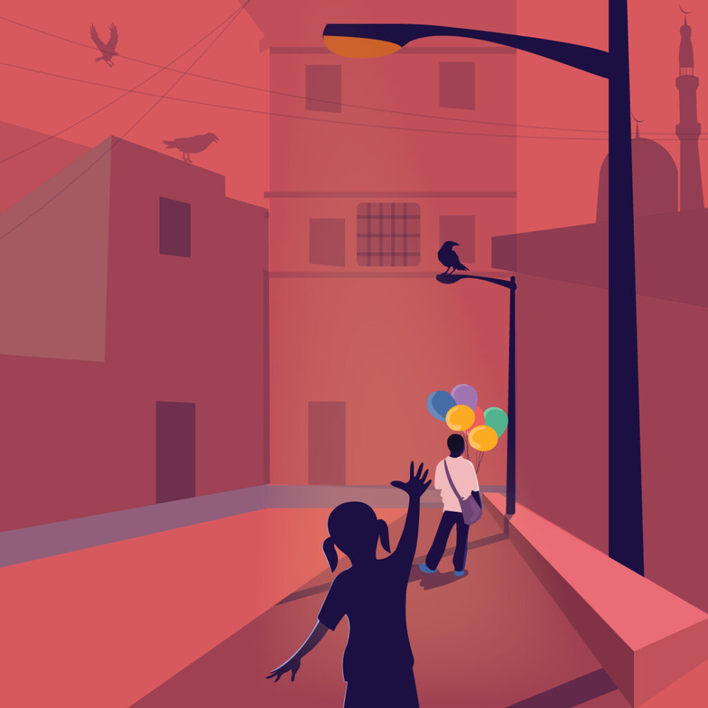 vector Concept girl and Ukrainian street hawker illustration ...