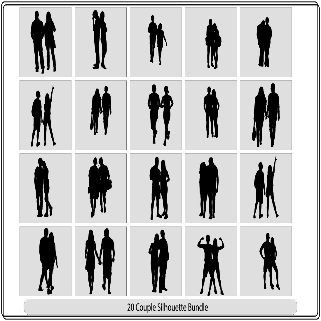Couple Silhouette Couple Man And Woman In Love Couple Vector Silhouette