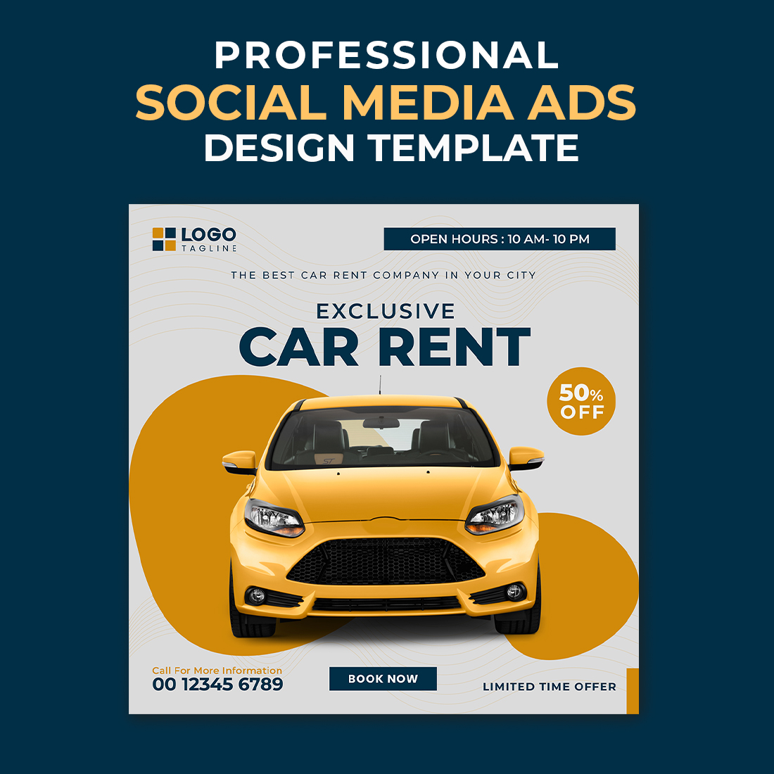 Professional & Creative Modern Car Rent Social Media Ads Banner Design ...