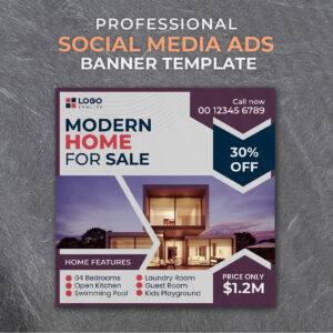 Professional & Creative Modern Home For Sale Social Media Ads Banner ...