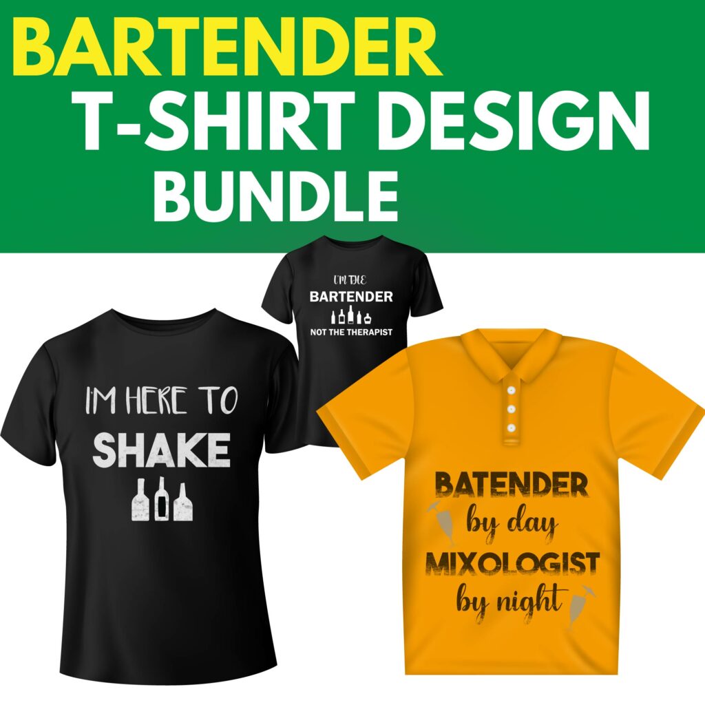 Bartender T-Shirt Design Bundle [5 items] - MasterBundles