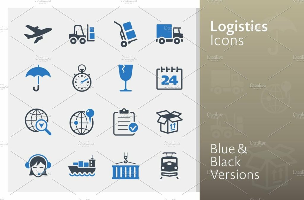 Logistics Icons - Blue Series – MasterBundles