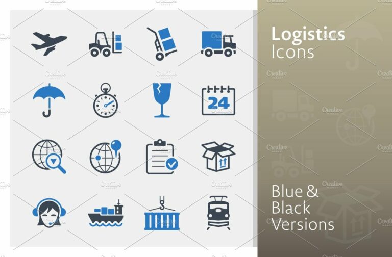 Logistics Icons - Blue Series – MasterBundles