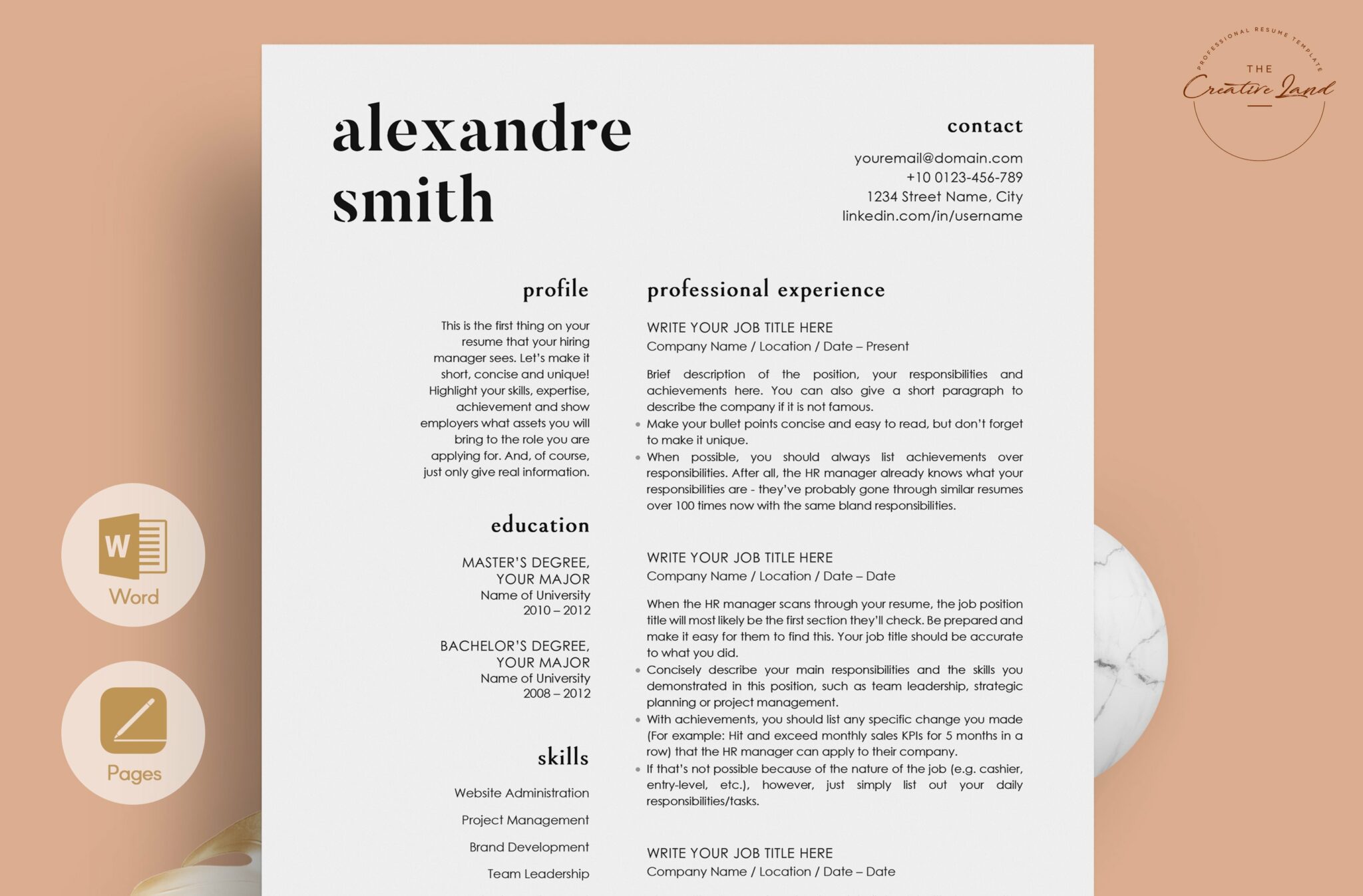 Healthcare Resume/CV - The Smith – MasterBundles