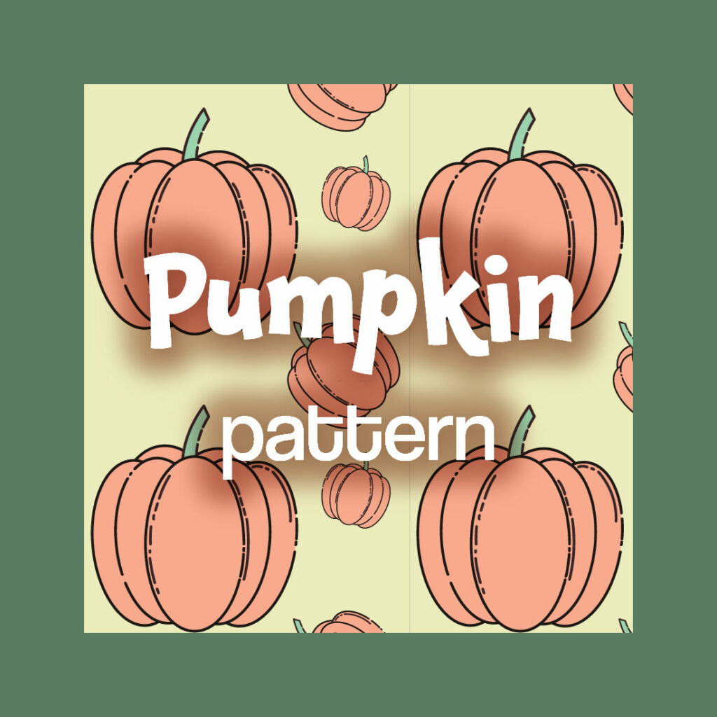 Color drawing of pumpkins pattern with contour lines. Cute pumpkins ...