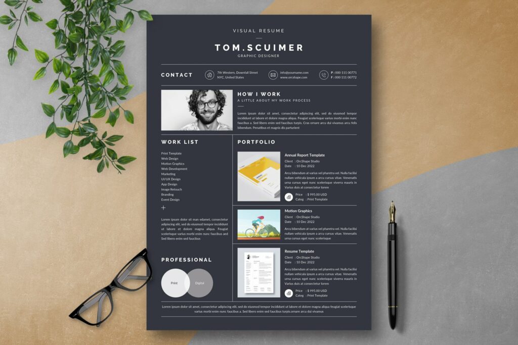 Visual Resume Masterbundles 5897