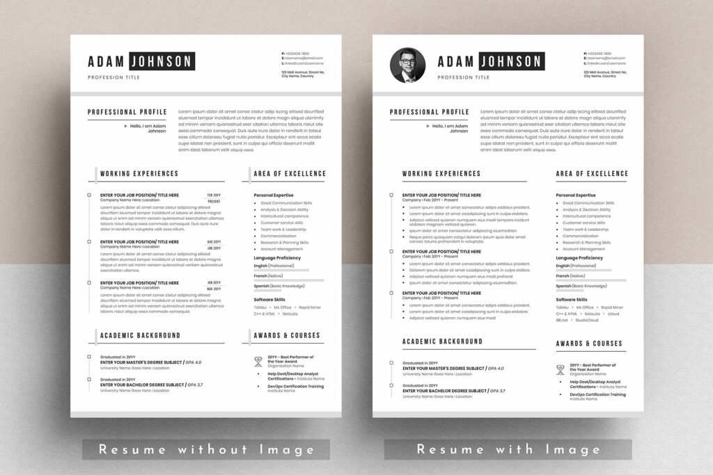 Clean Resume Cv Template Word Pages – MasterBundles