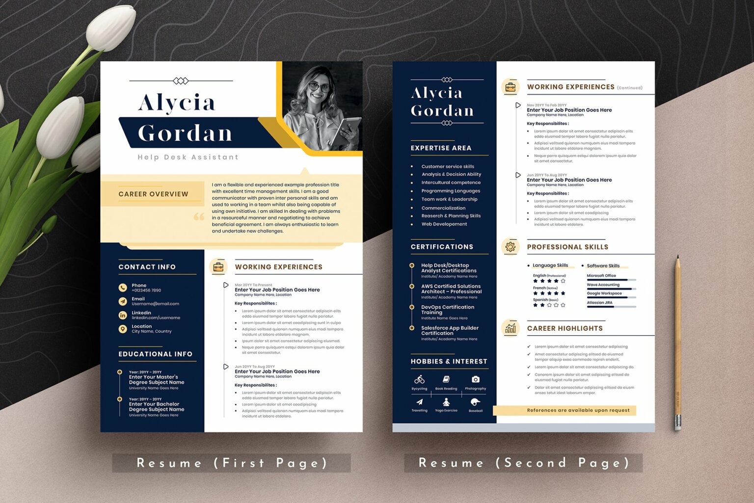 Resume Cv Template Word Apple Pages – MasterBundles