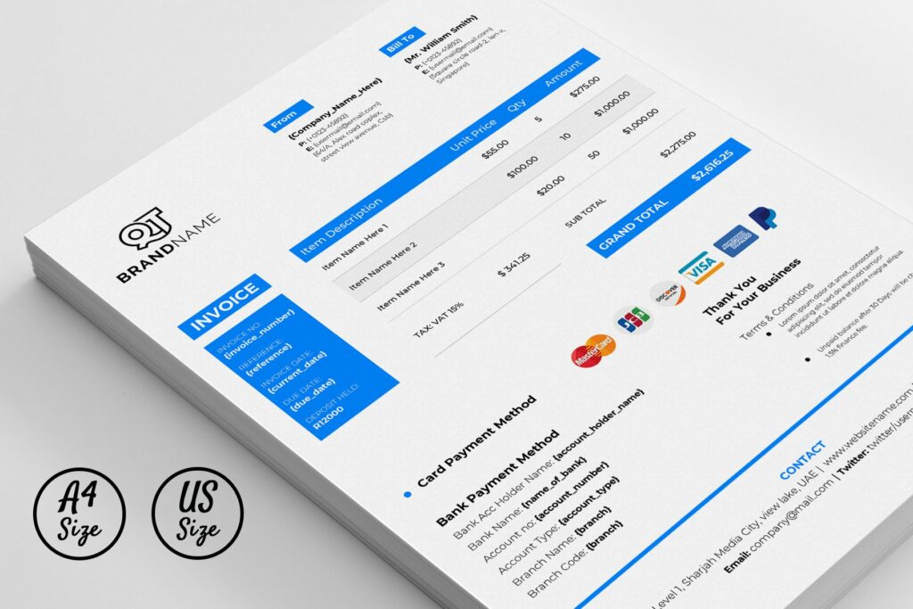 Invoice Template Google Docs Word – MasterBundles