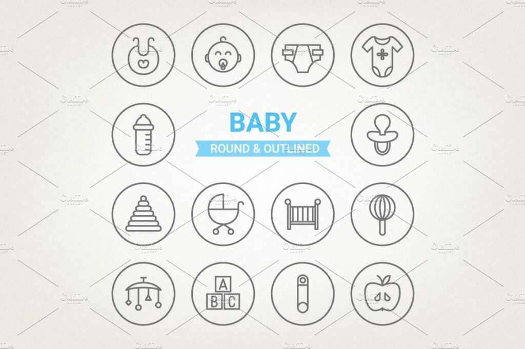 Circle baby icons – MasterBundles