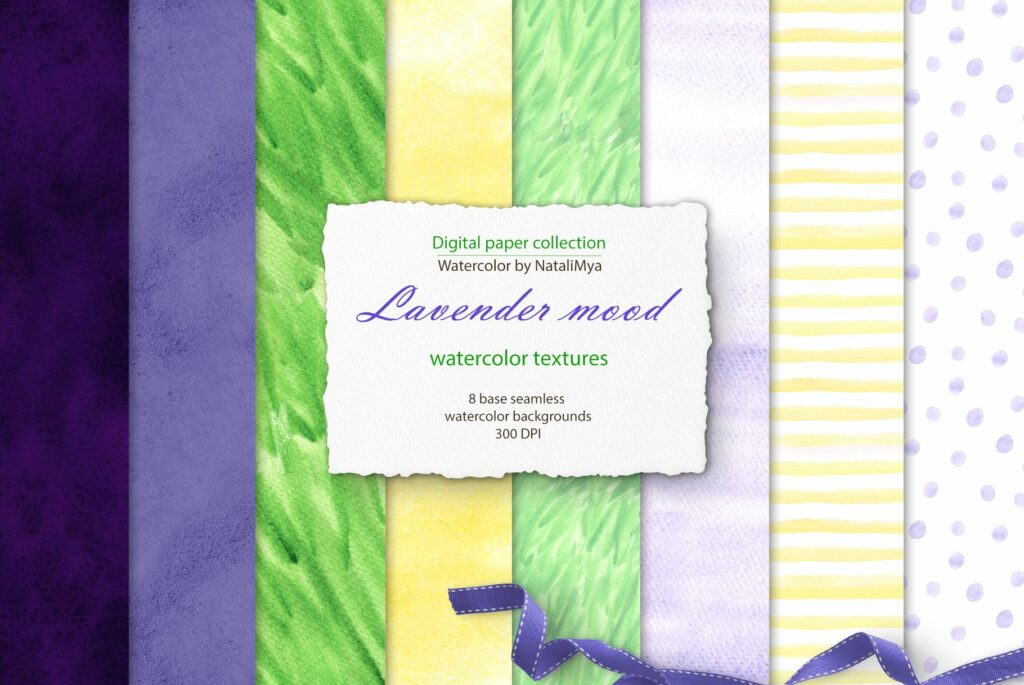 Summer watercolor seamless textures – MasterBundles