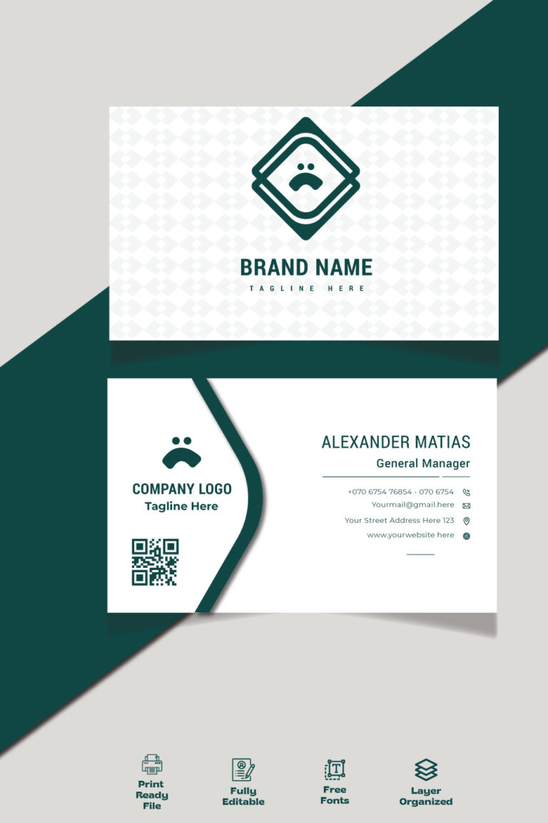 Minimal business card template layout. Vector illustration. Stationery ...