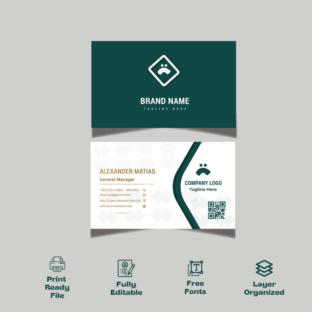 Minimal business card template layout. Vector illustration. Stationery ...