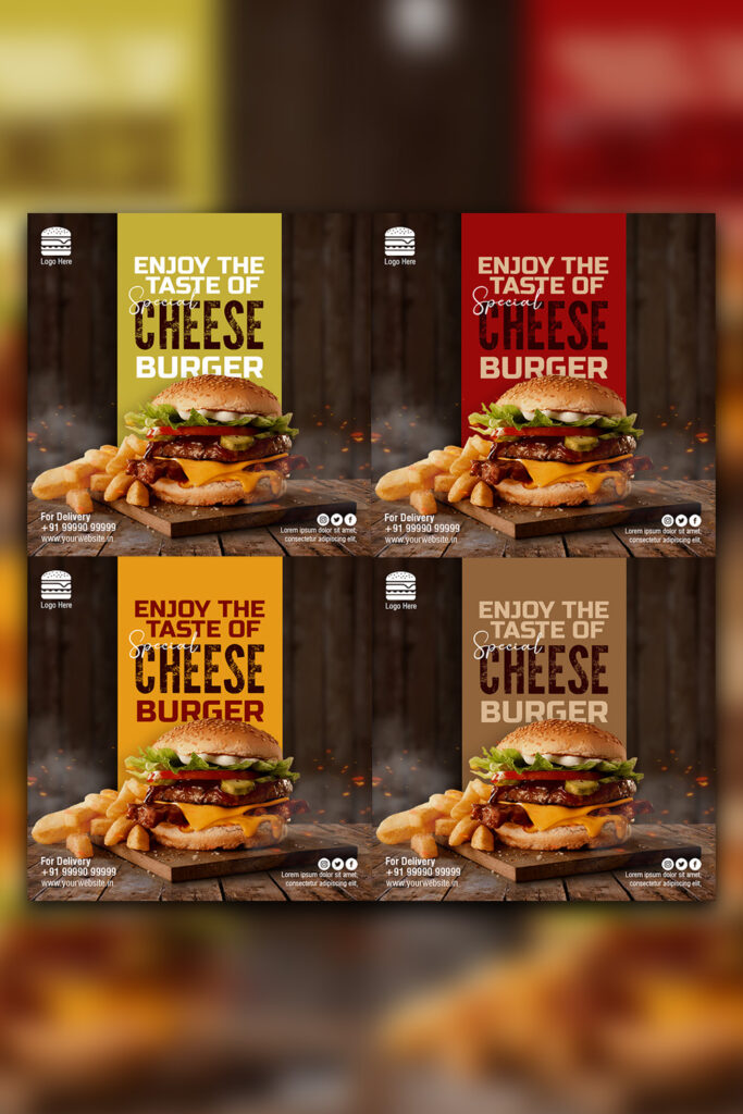 Food or Restaurant social media post PSD Templates - MasterBundles