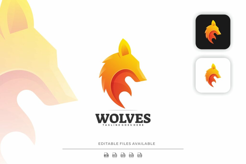 Wolf Gradient Logo – MasterBundles