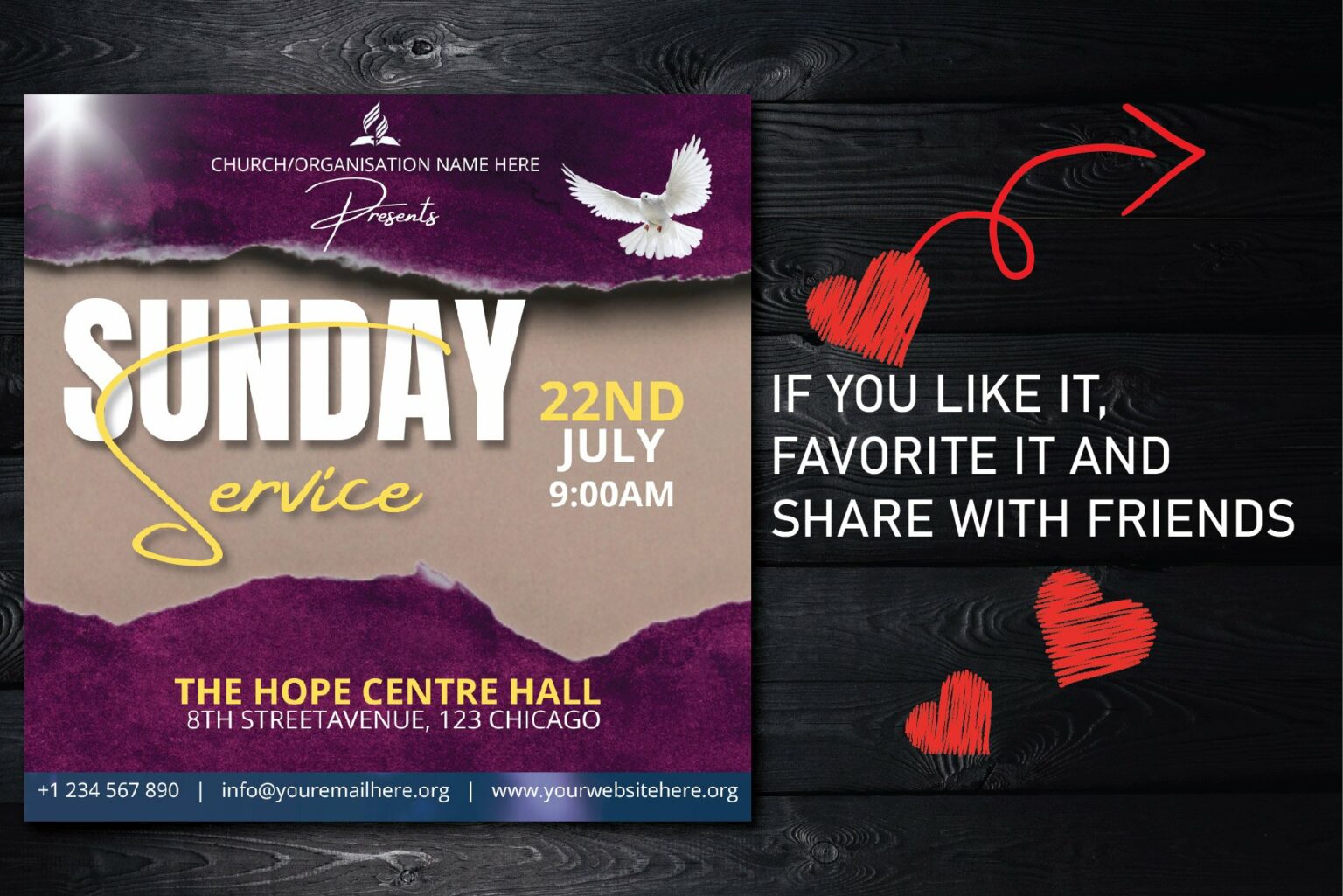 CHURCH SERVICE FLYER CANVA TEMPLATE – MasterBundles