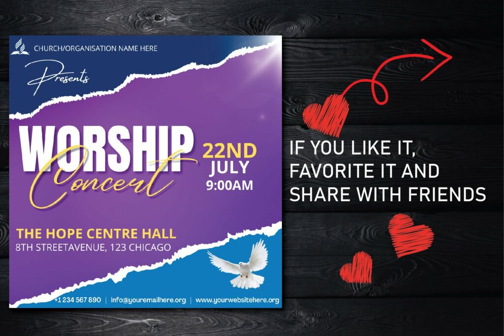 Worship Concert Canva Template – MasterBundles