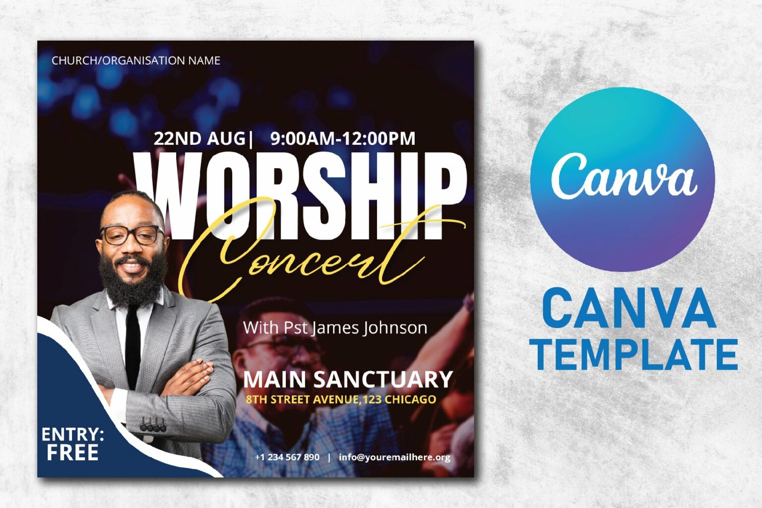 Worship Concert Canva Template – MasterBundles