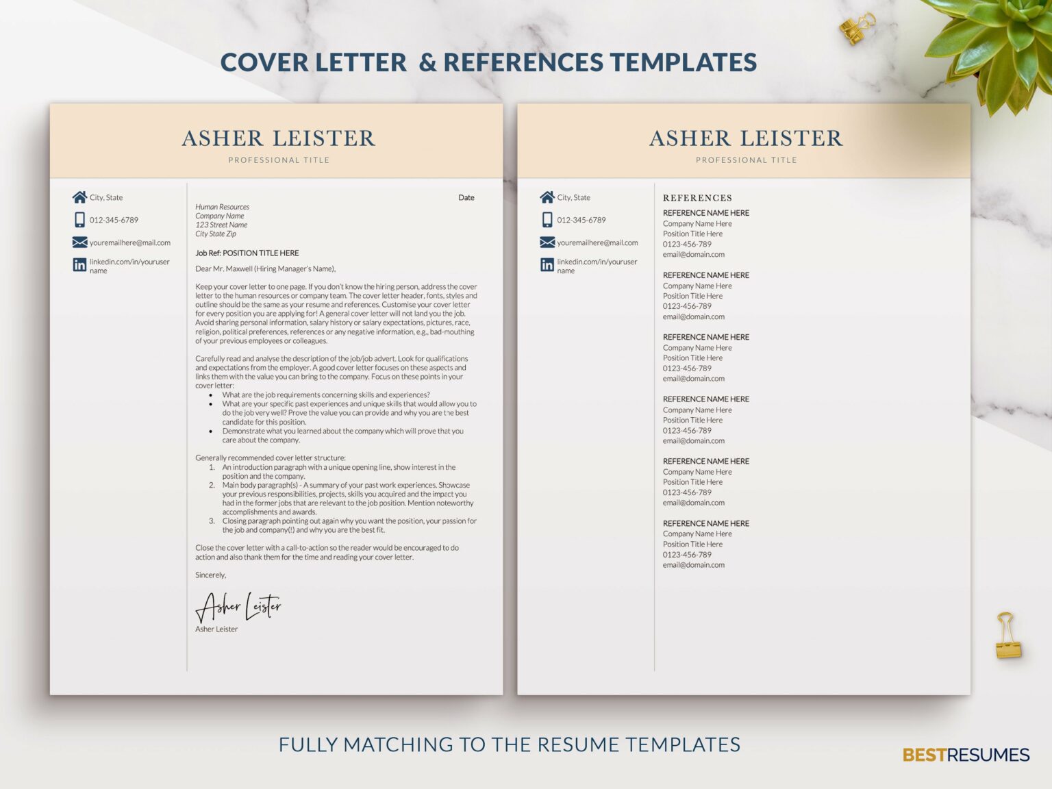 Professional Resume Template Word – MasterBundles