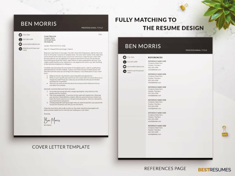 Business Modern Resume / CV Template – MasterBundles