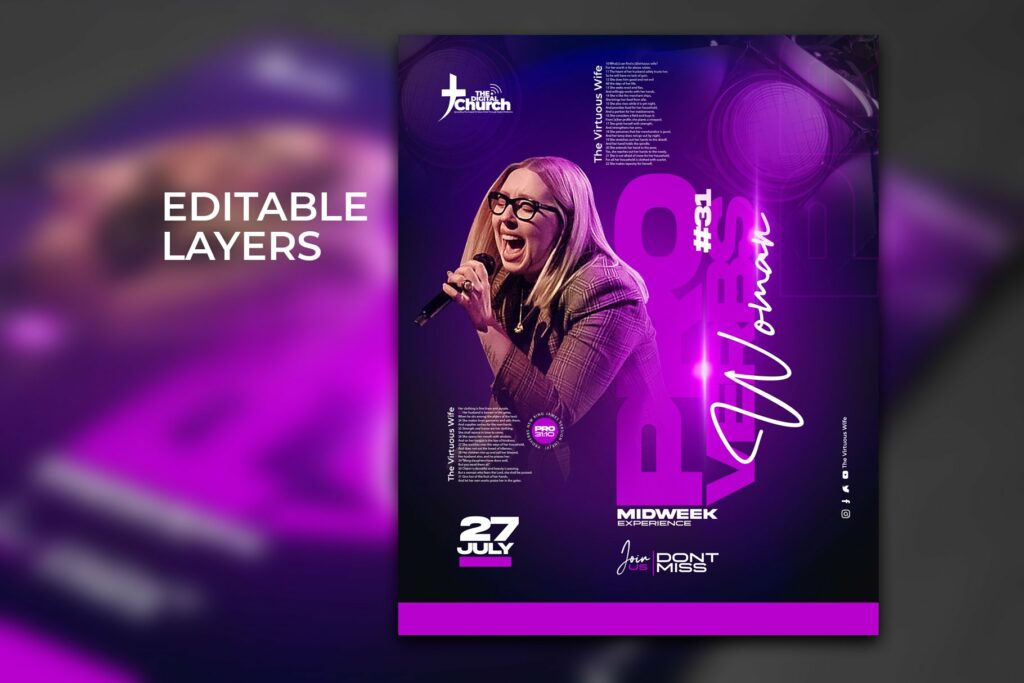 Proverbs woman church flyer template – MasterBundles