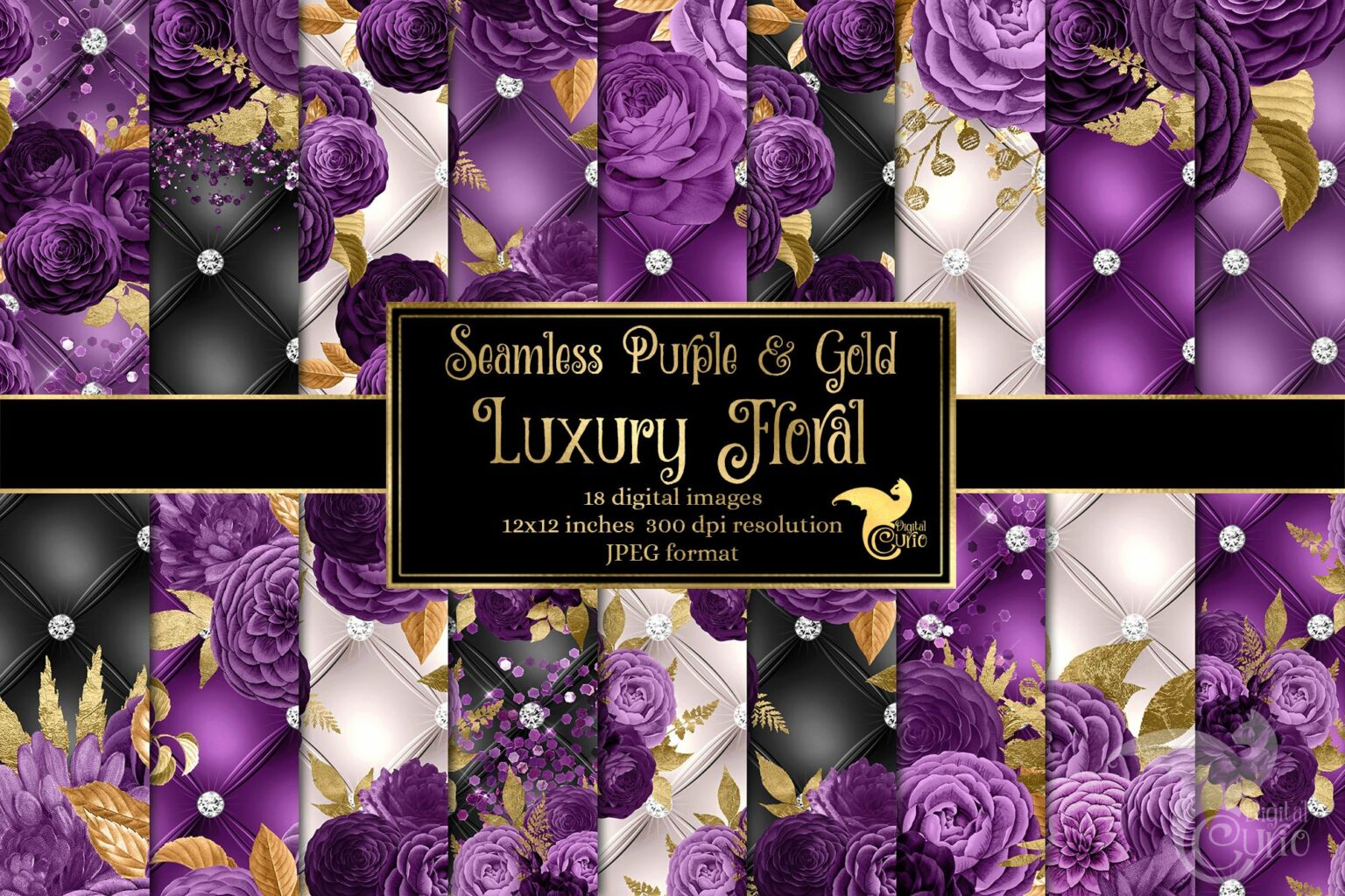 Purple and Gold Luxury Floral – MasterBundles