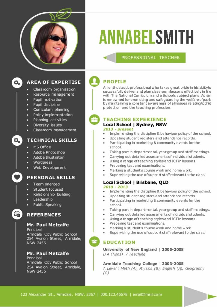 2 in 1 modern teacher Word resume – MasterBundles