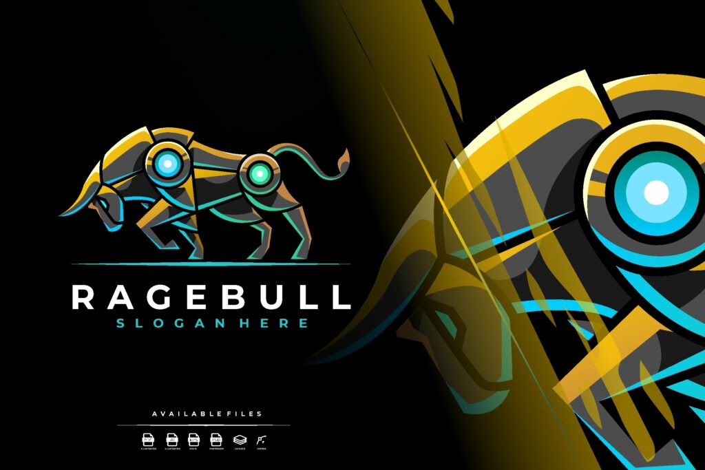 Unique Robotic Bull Mascot Logo – MasterBundles