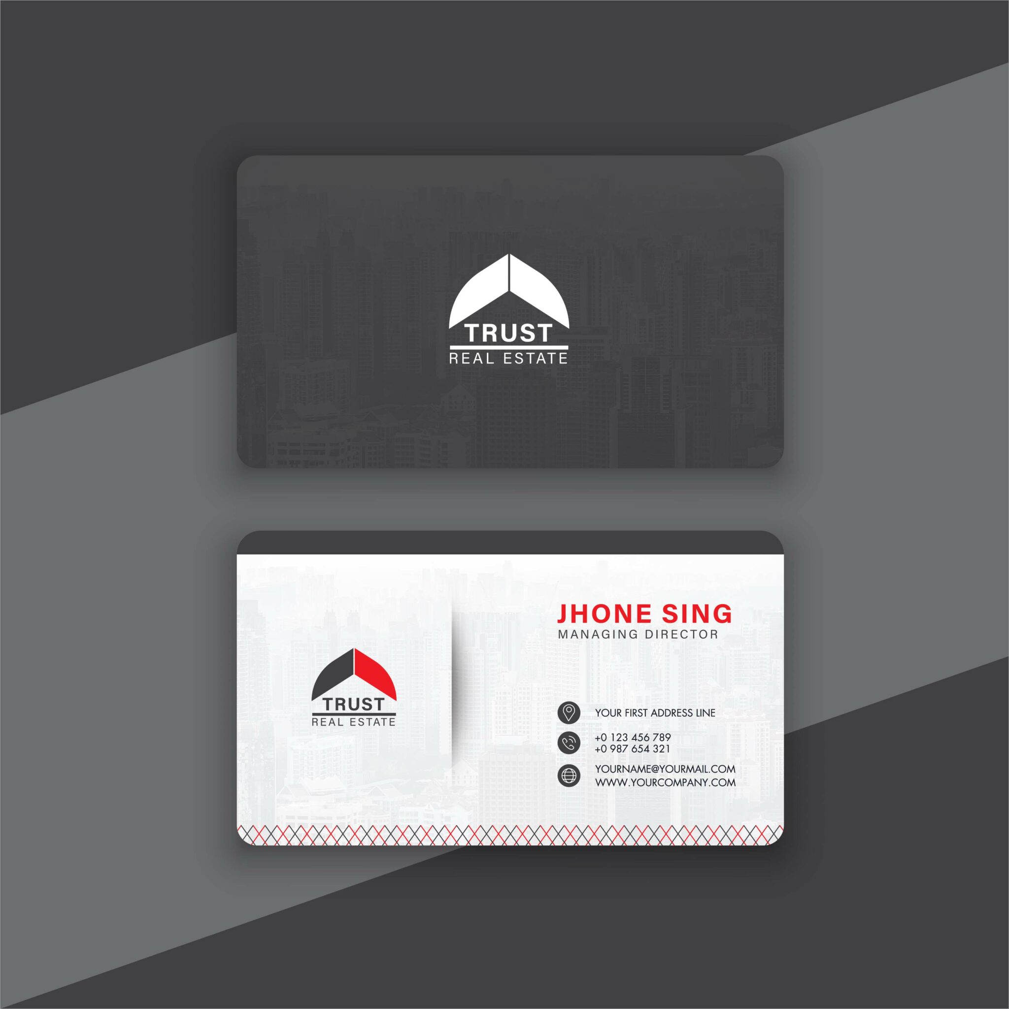 Corporate modern business card template design - MasterBundles