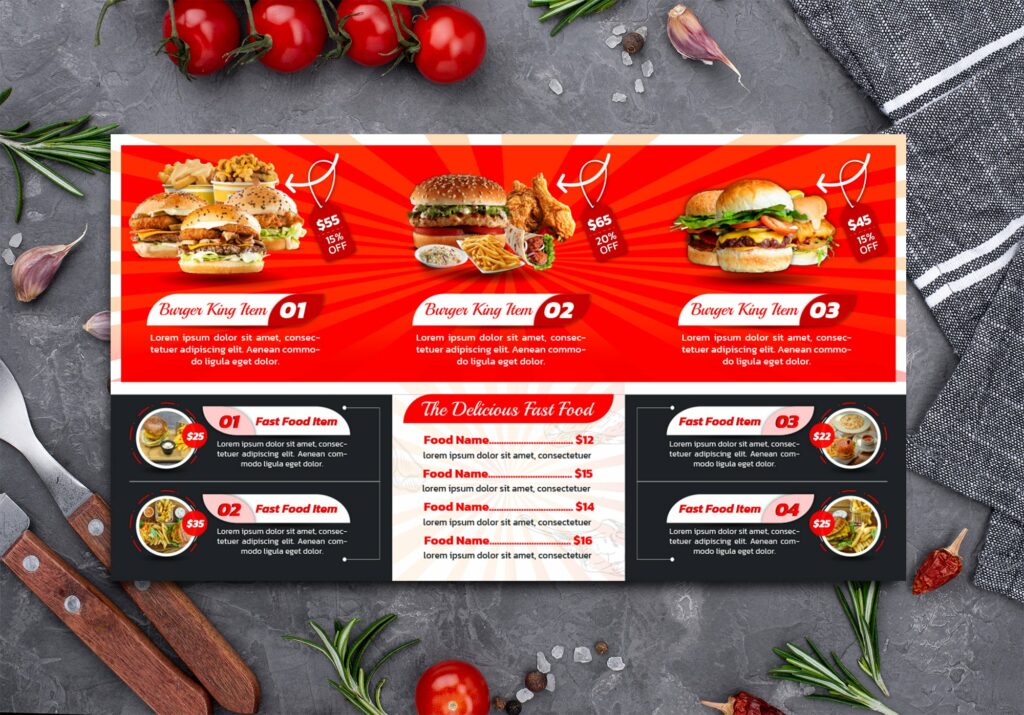 Fast Food Menu Design Template – MasterBundles