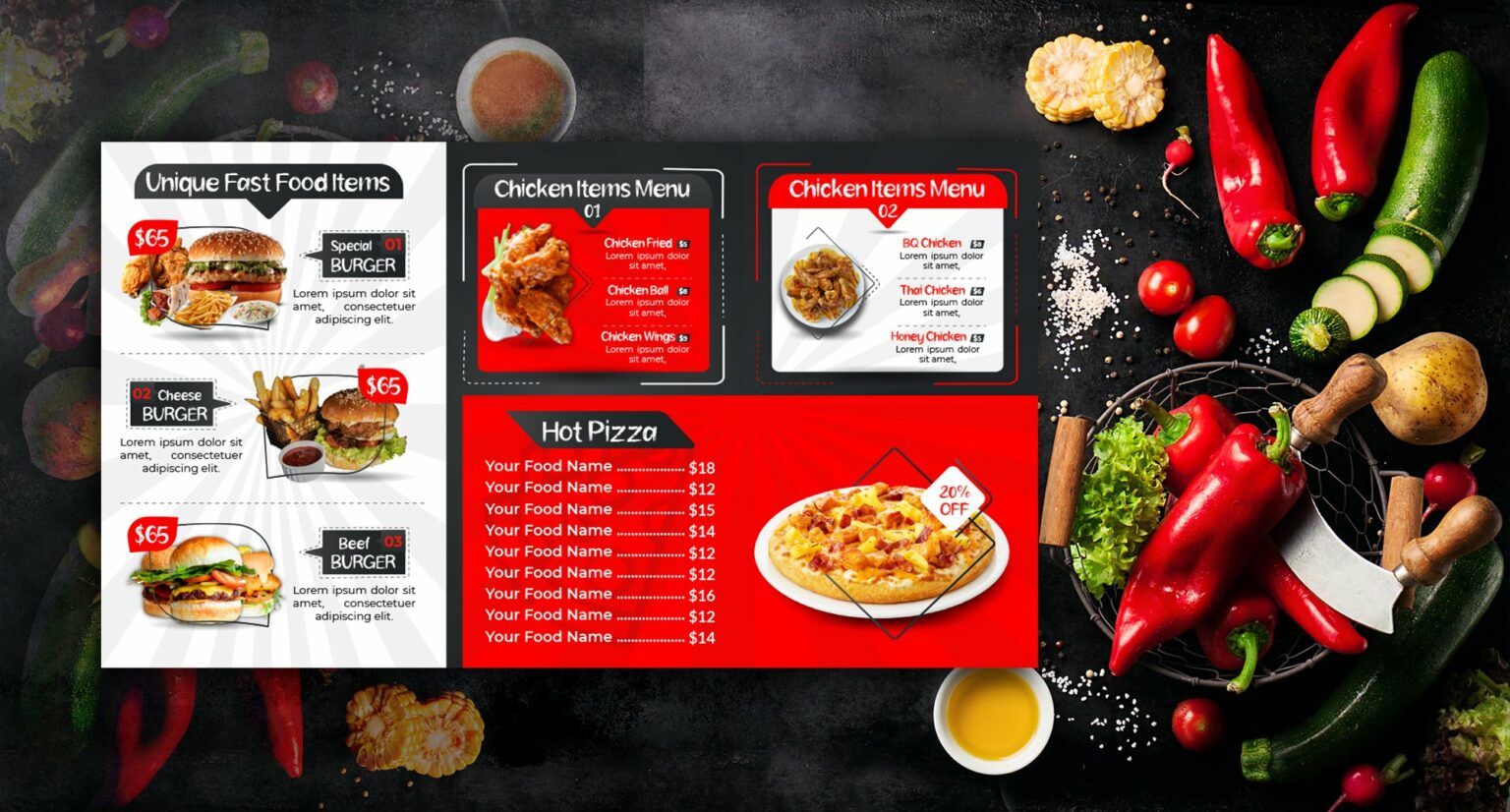 Digital Food Menu Design Template – MasterBundles
