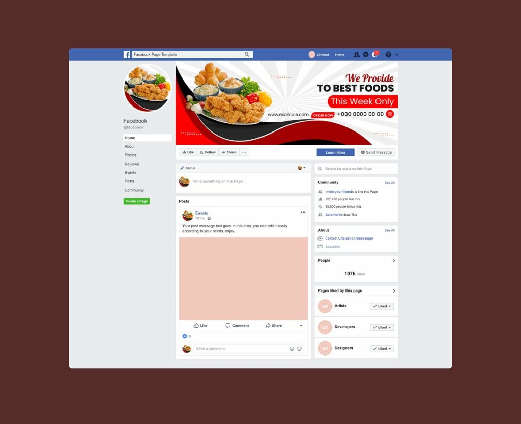 Food Facebook Cover Bundle - MasterBundles