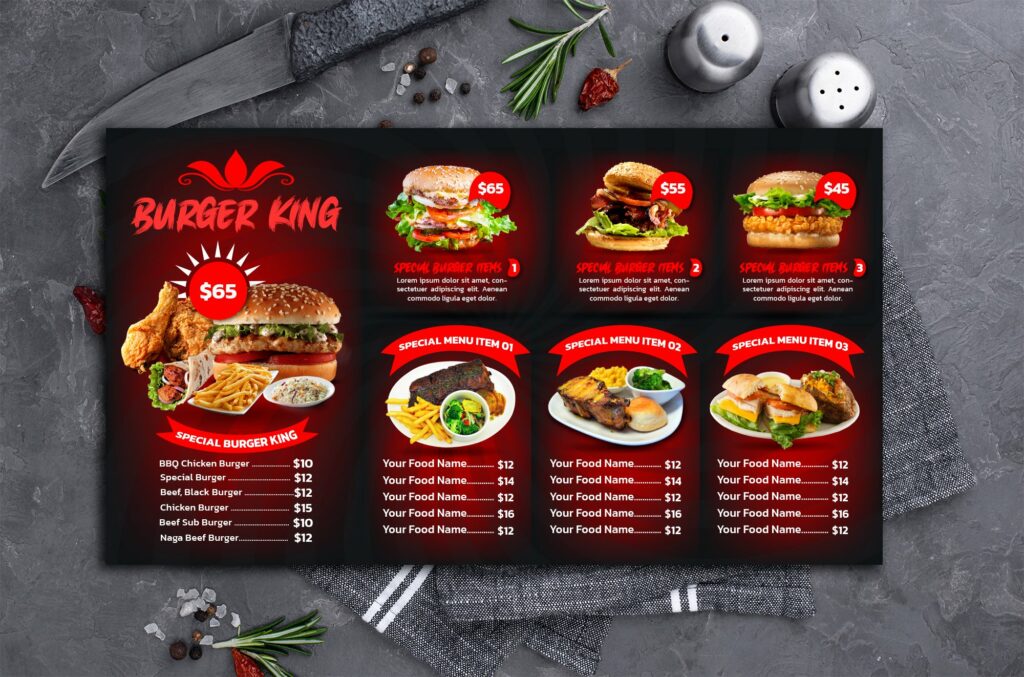 Digital Food Menu Design Template – MasterBundles
